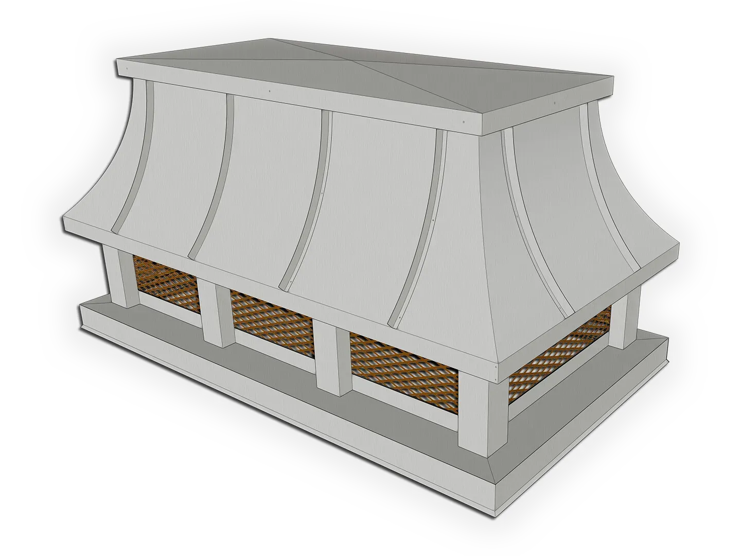 Concave Roof Chimney Cap - Durable Steel Design